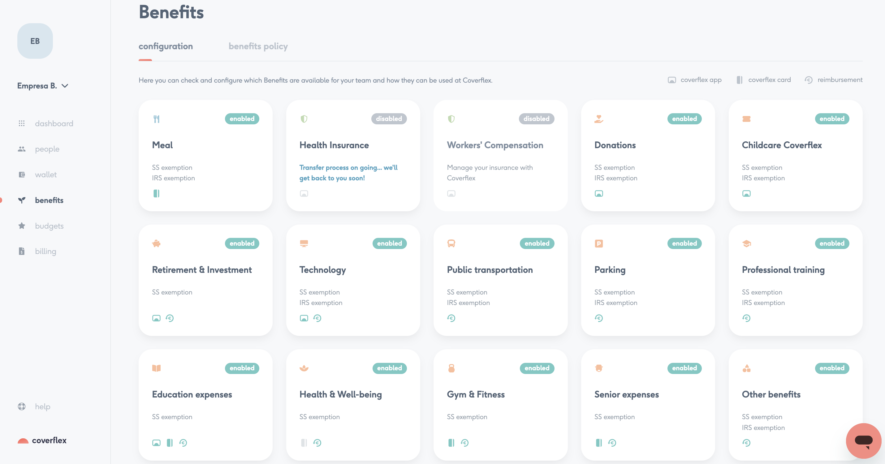 How does the benefits selection work for my team? – Coverflex Portugal